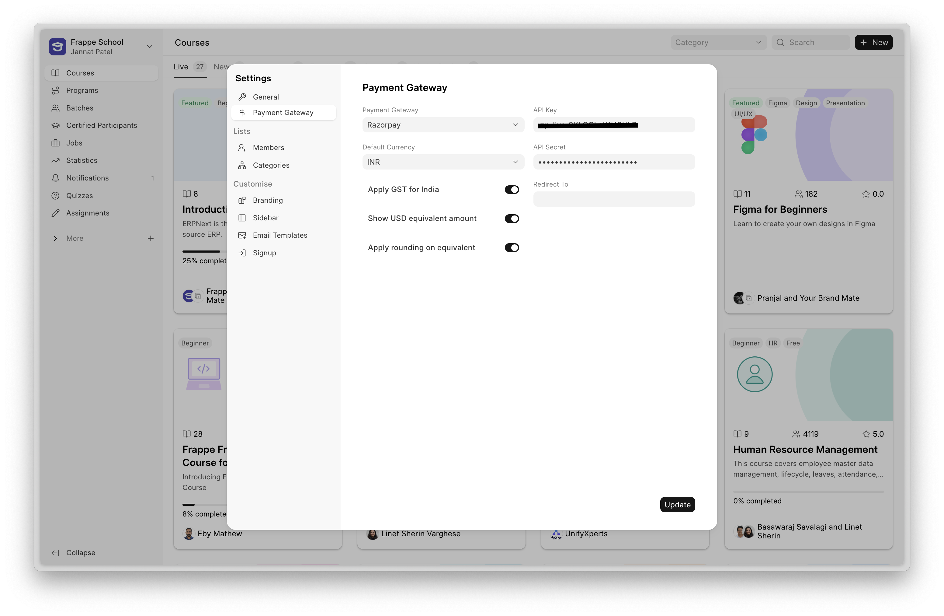 Setting Up Payment Gateway